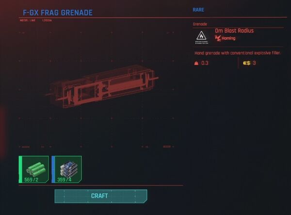 F-GX Frag Grenade Schematic - Cyberpunk 2077 Wiki